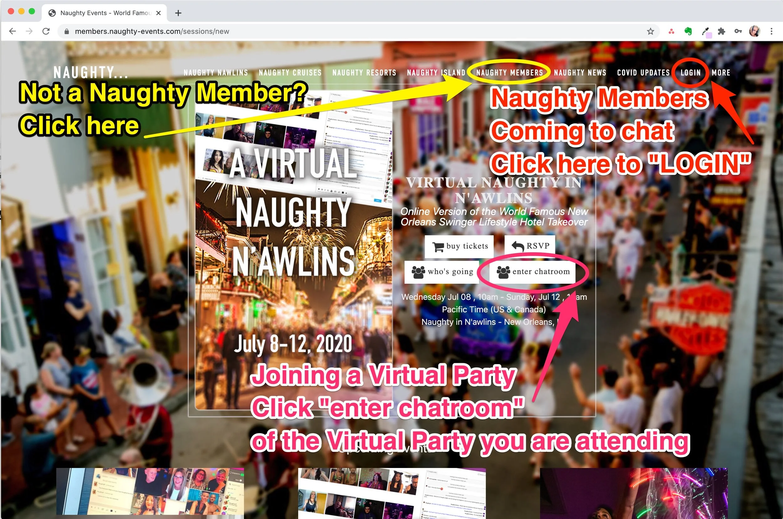 Naughty Chat User Guide — NAUGHTY EVENTS