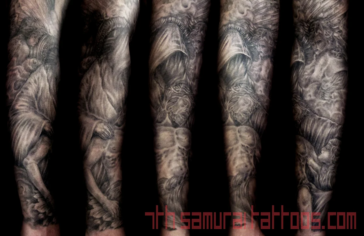 Angel Of Death Sleeve Tattoo