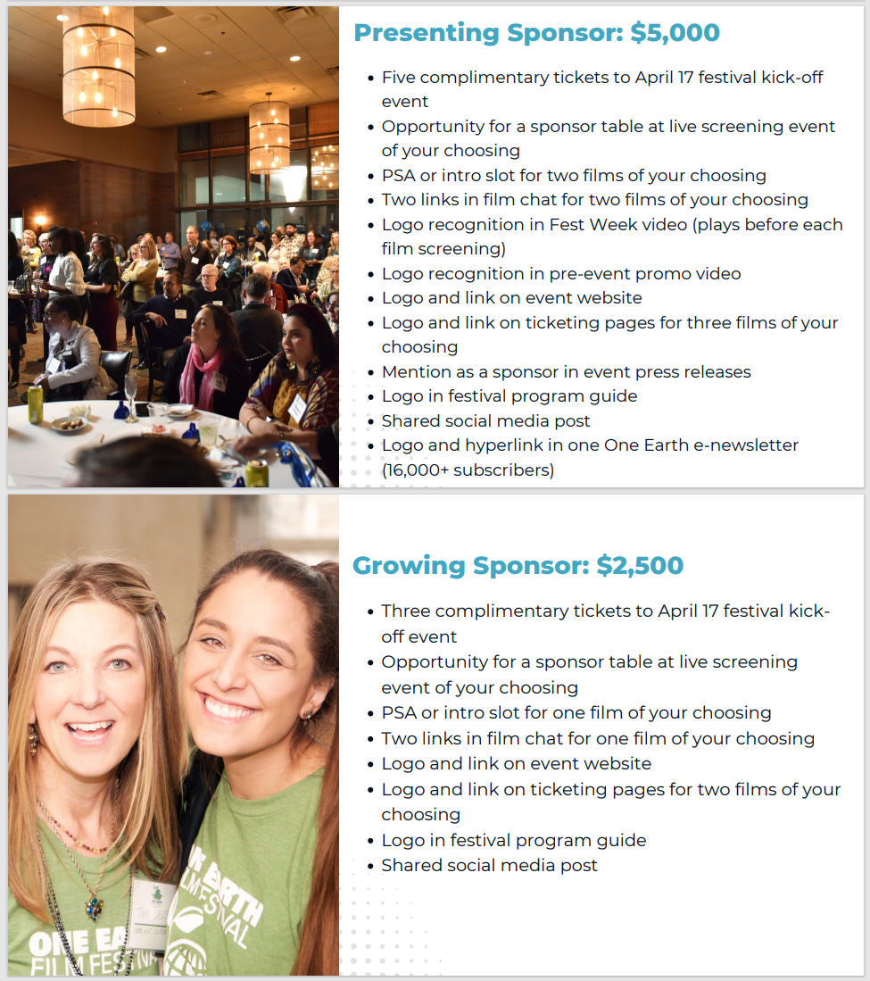 Sponsors for One Earth Film Festival — One Earth Film Festival