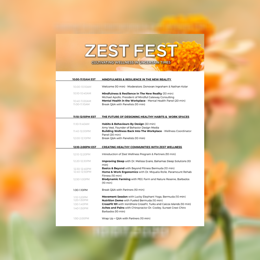 ZEST FEST - TIMELINE — CG Zest Wellness Blog