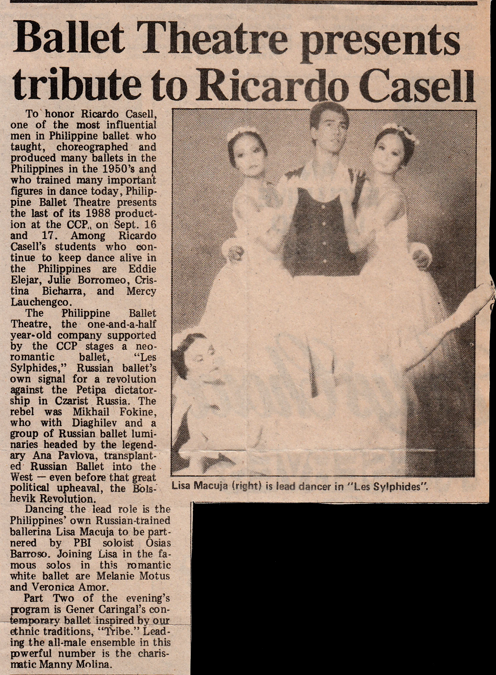 From ‘Chopiniana’ to ‘Les Sylphides’: Memories of a Russian ballet ...
