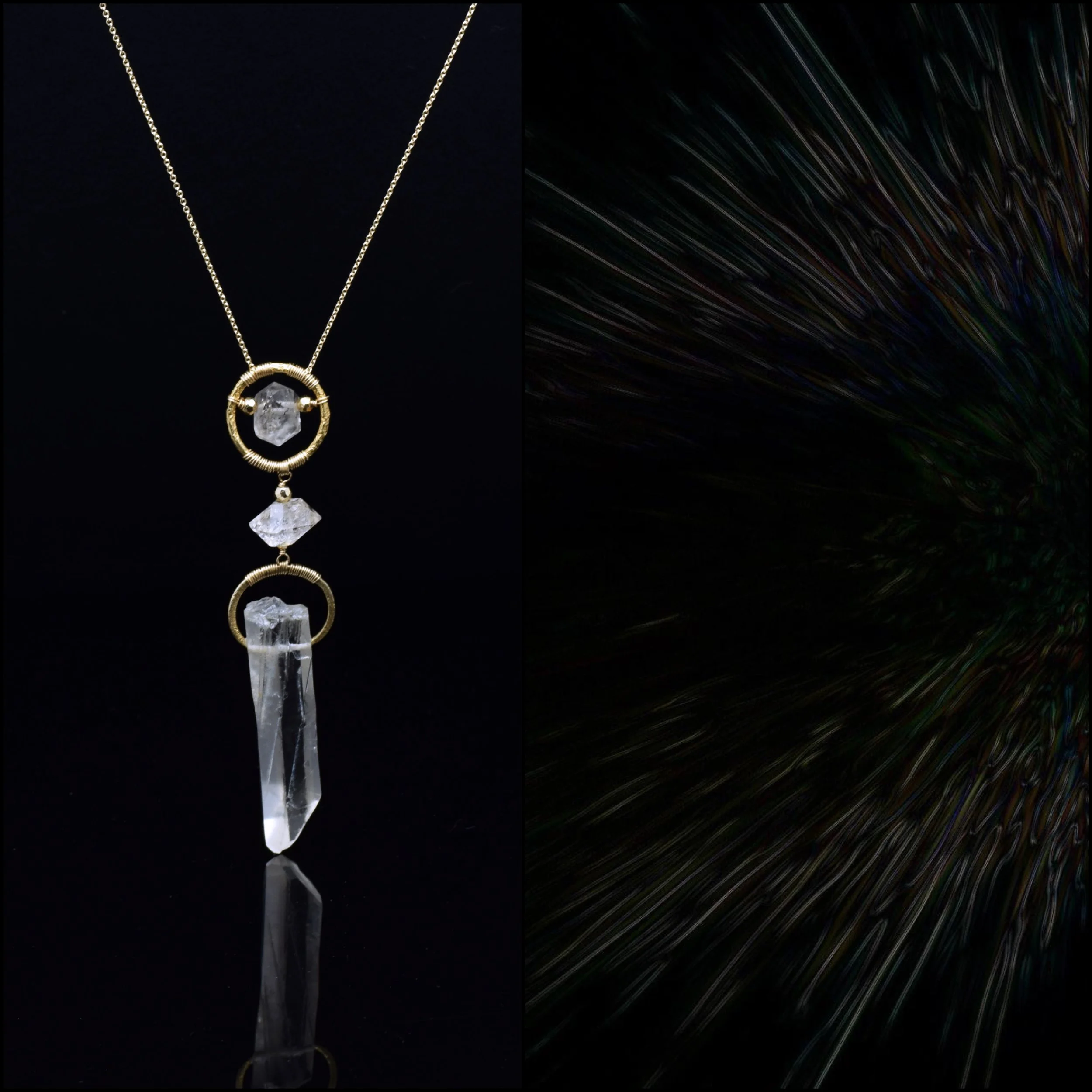 HANGING CRYSTAL DROP NECKLACE — ANDREA LI