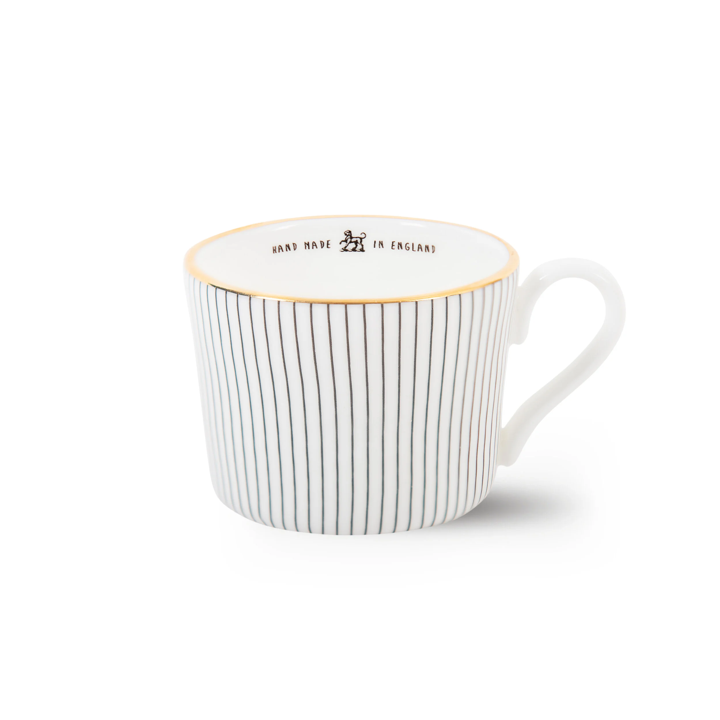 Perfect Everyday Bone China Mug in Stripes and Gold — Emma Alington