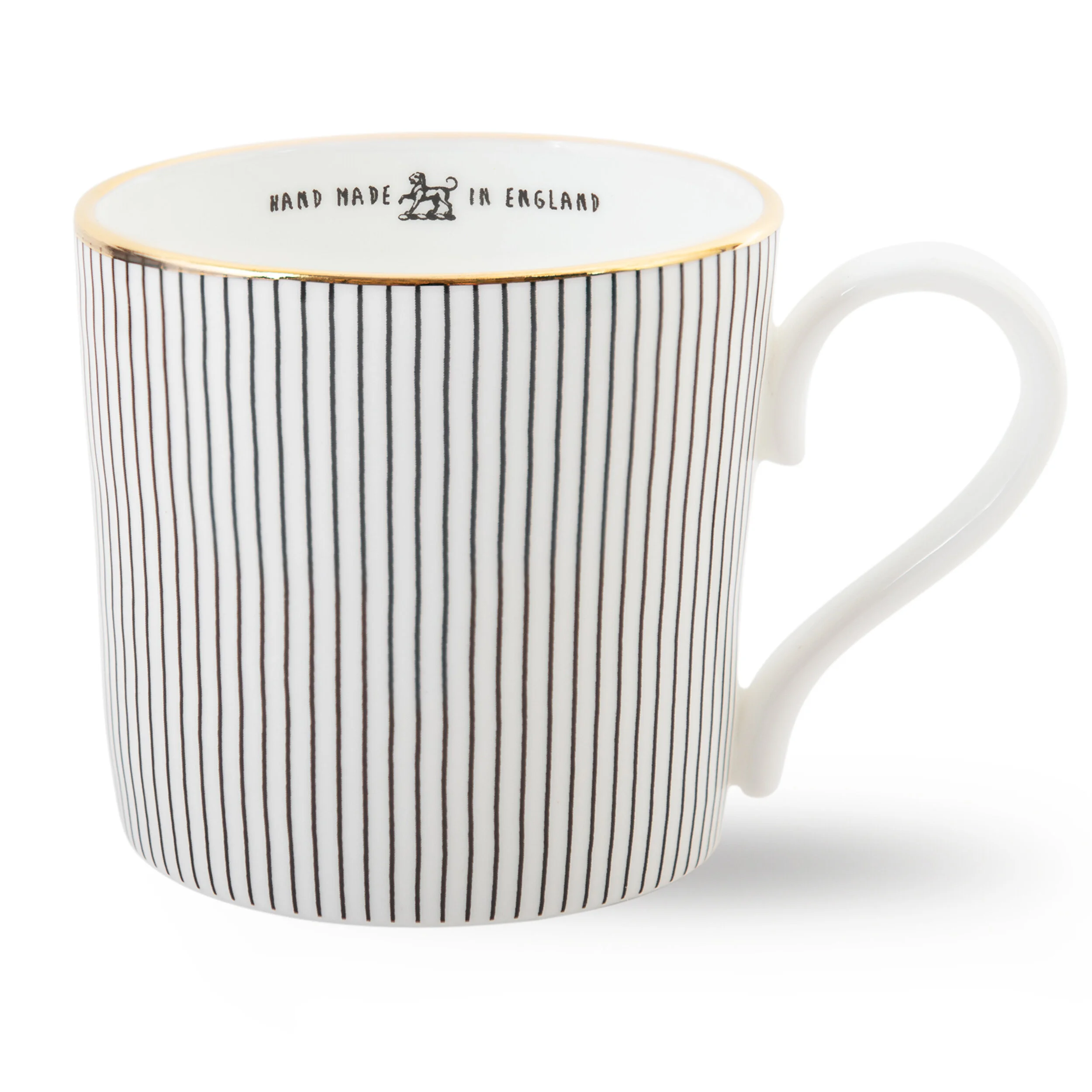 Perfect Everyday Bone China Mug in Stripes and Gold — Emma Alington
