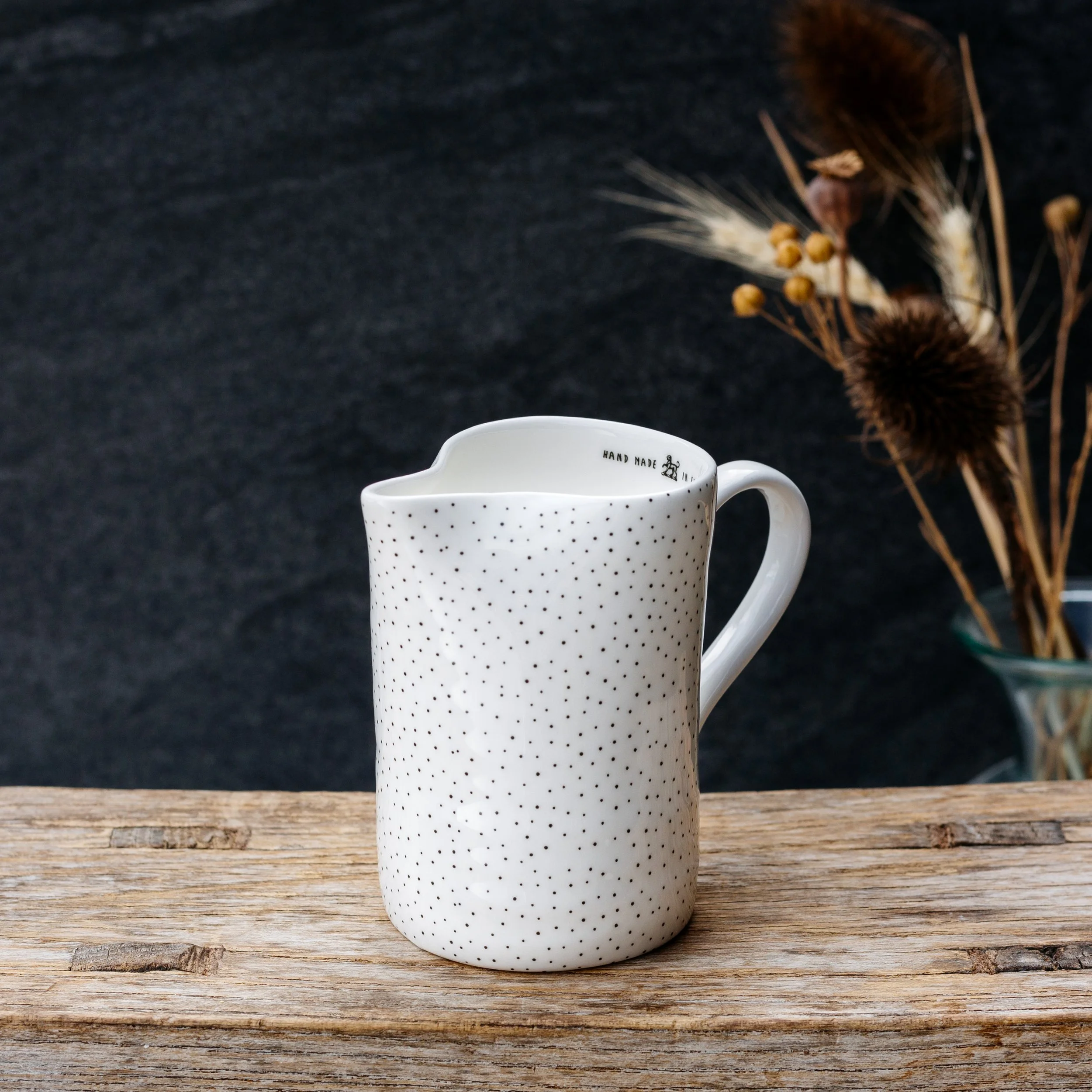 Bone China Milk Jug in Stripes and Gold — Emma Alington