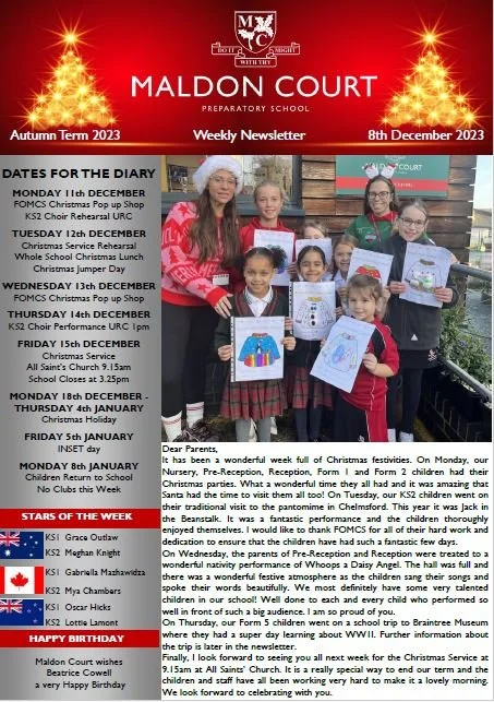 School Newsletter — Maldon Court Preparatory School