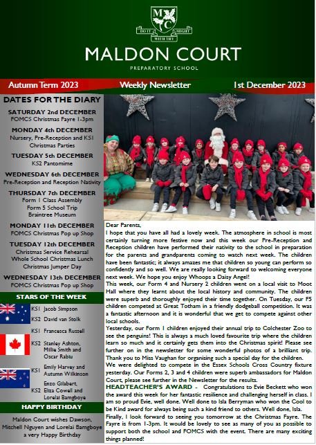 School Newsletter — Maldon Court Preparatory School