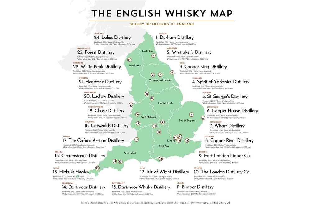 The English Whisky Map - 2nd Edition — Cooper King Distillery®