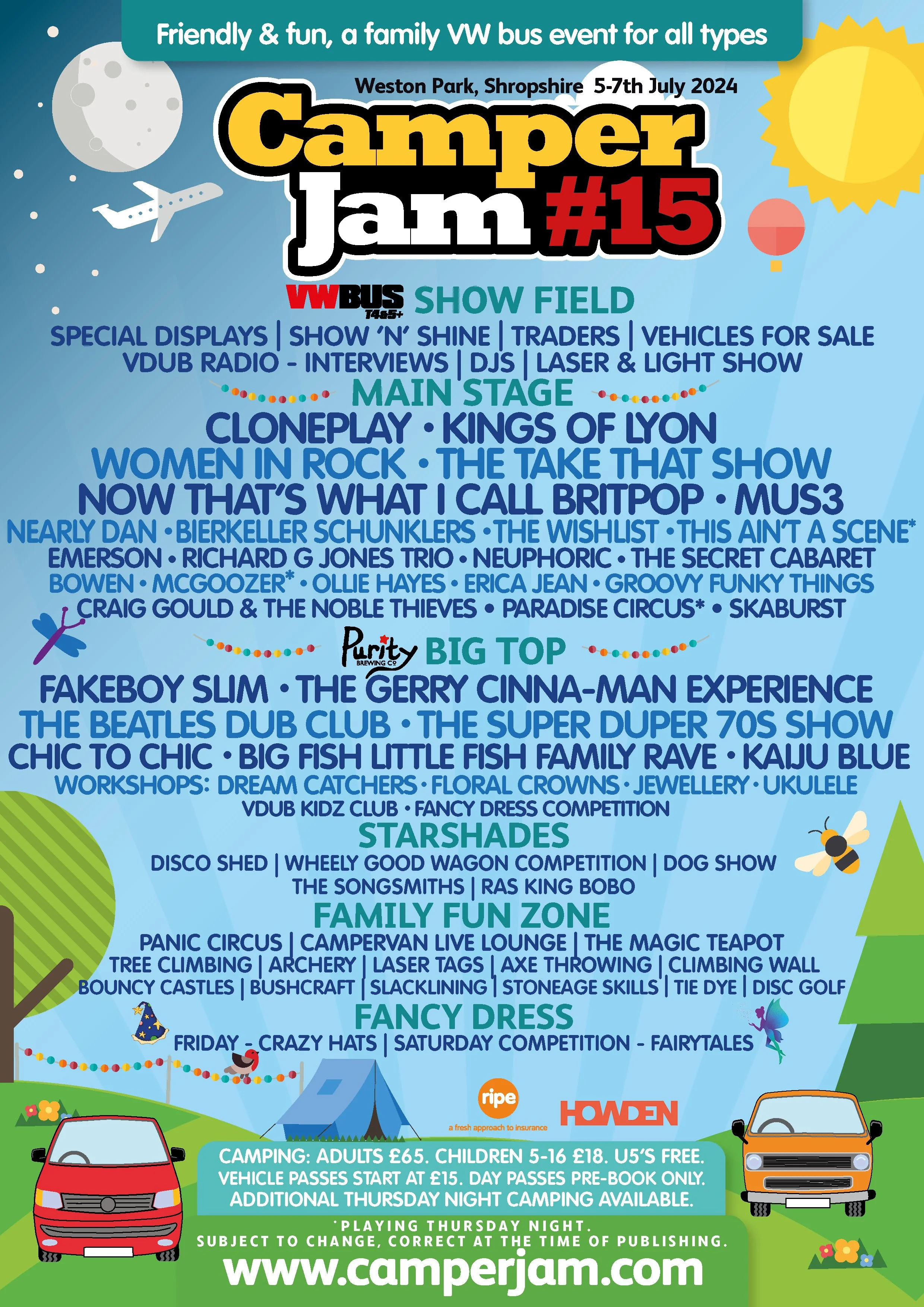 Camper Jam 4-6 July 2025, Weston Park, Shropshire