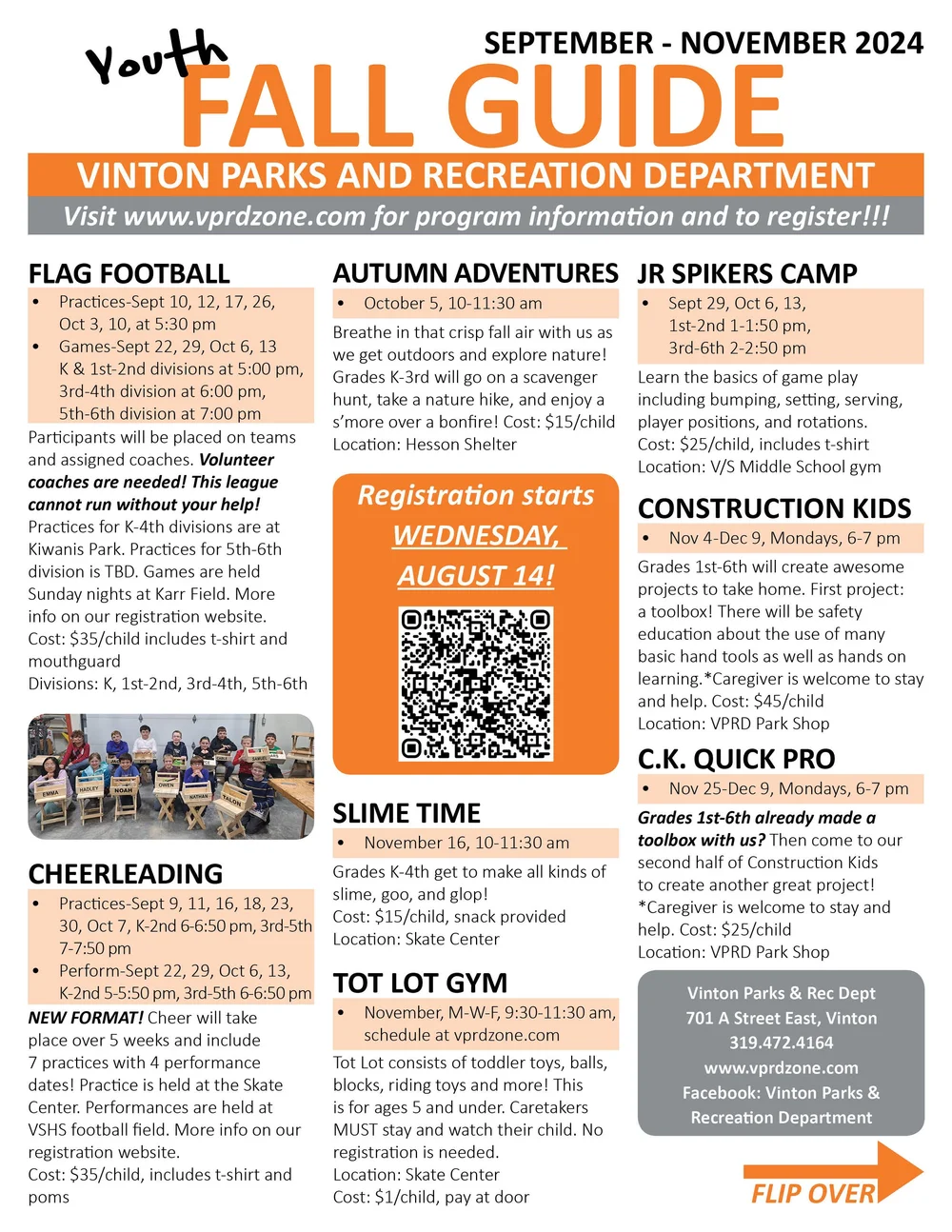 ACTIVITY GUIDES — Vinton Parks & Recreation Department