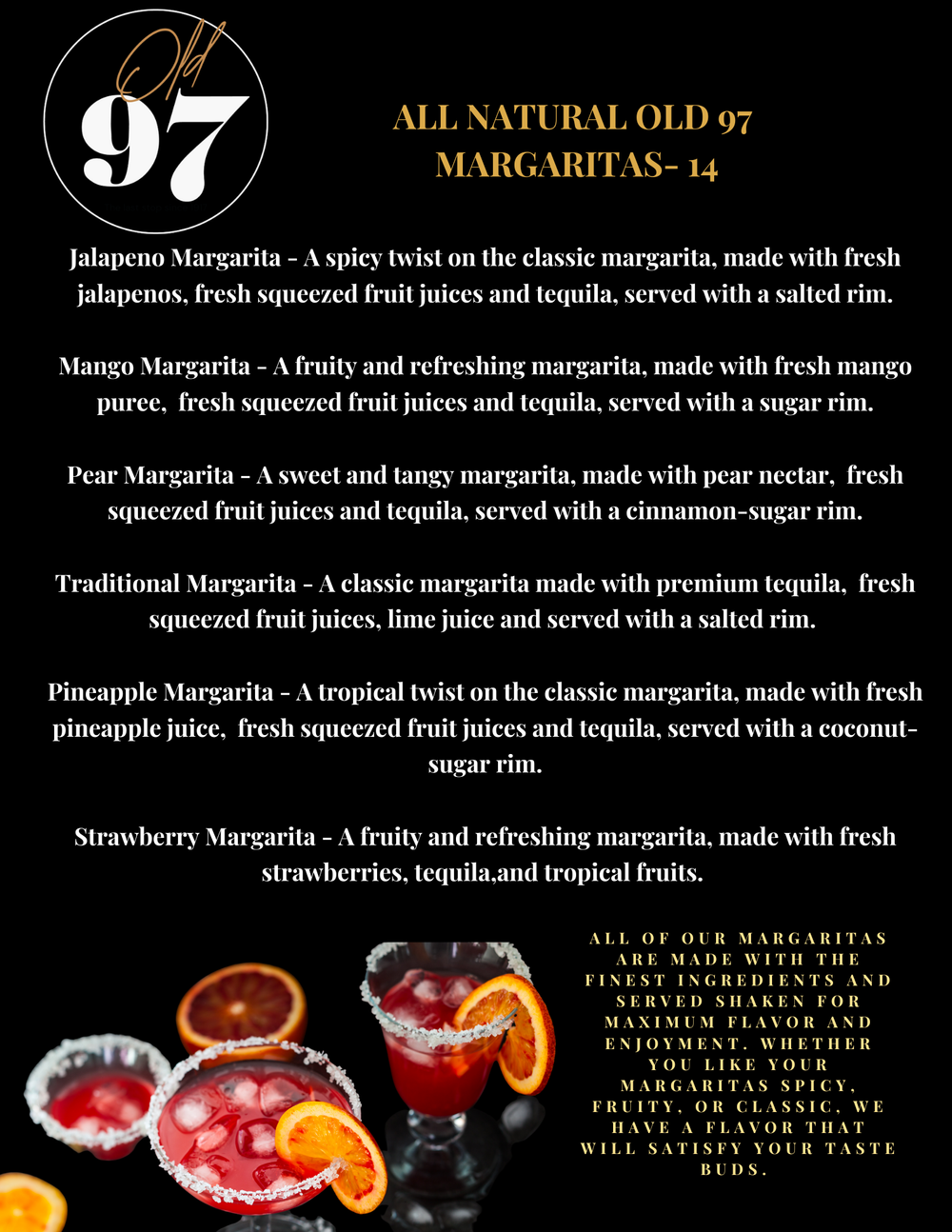 Cuisine & Cocktail Menu — Old 97