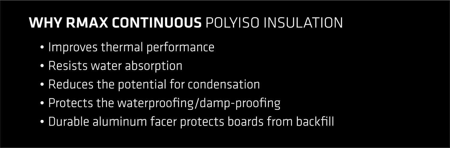 Exterior Below Grade Insulation Boards — Rmax