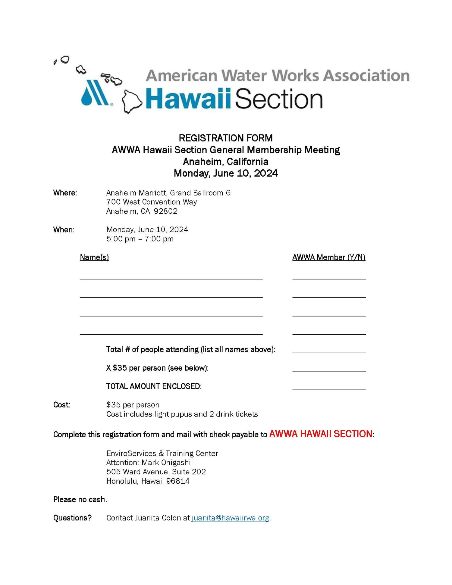 Upcoming Events — AWWA Hawaii Section