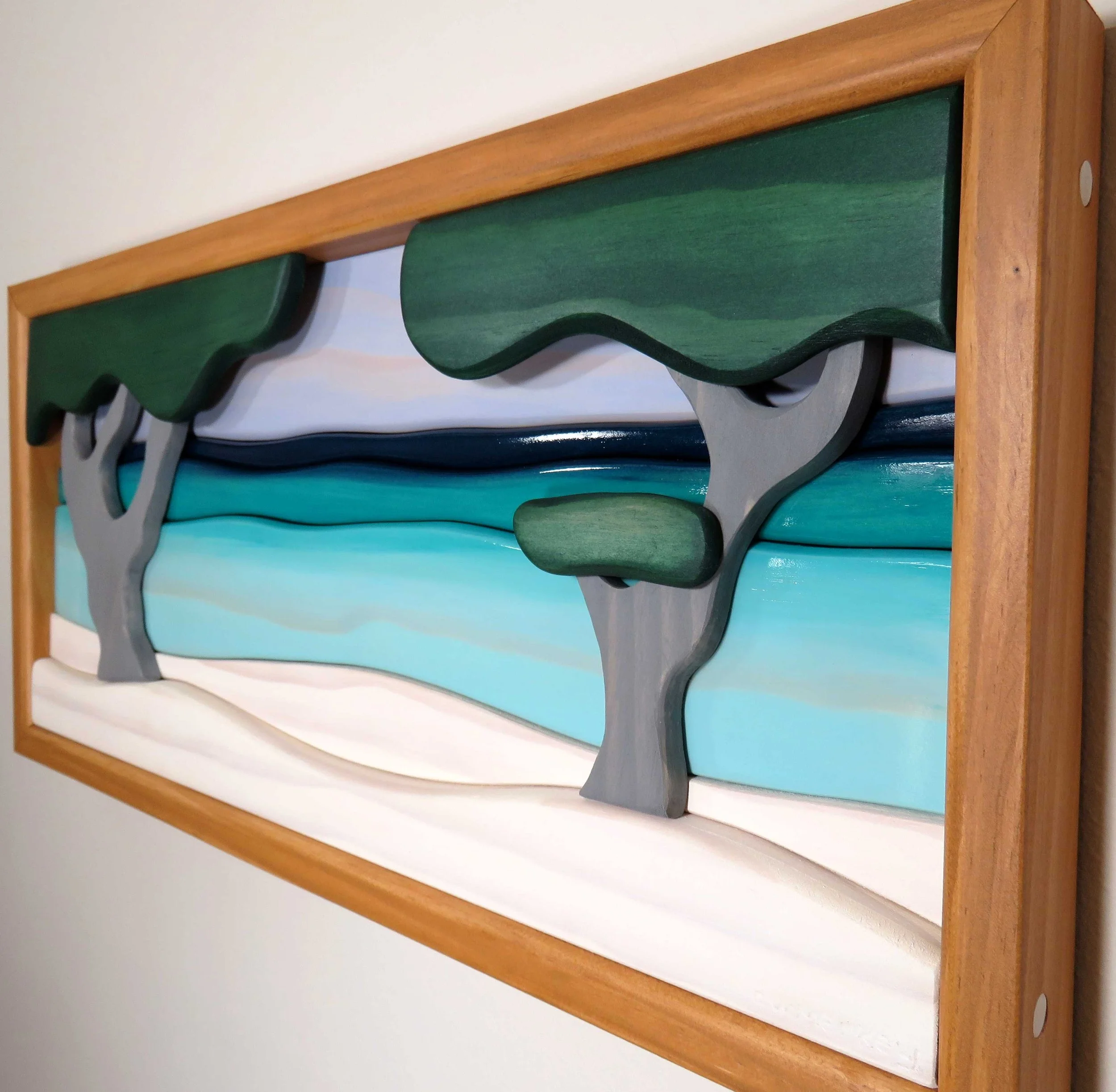 Semi-realistic wood wall sculpture inspired by Hawaii's beaches ...