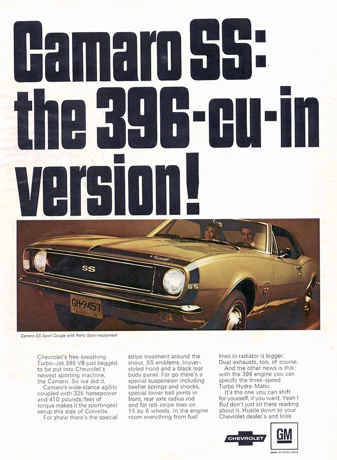 Classic Camaro Car Ads | Original Collection — Tunnel Ram