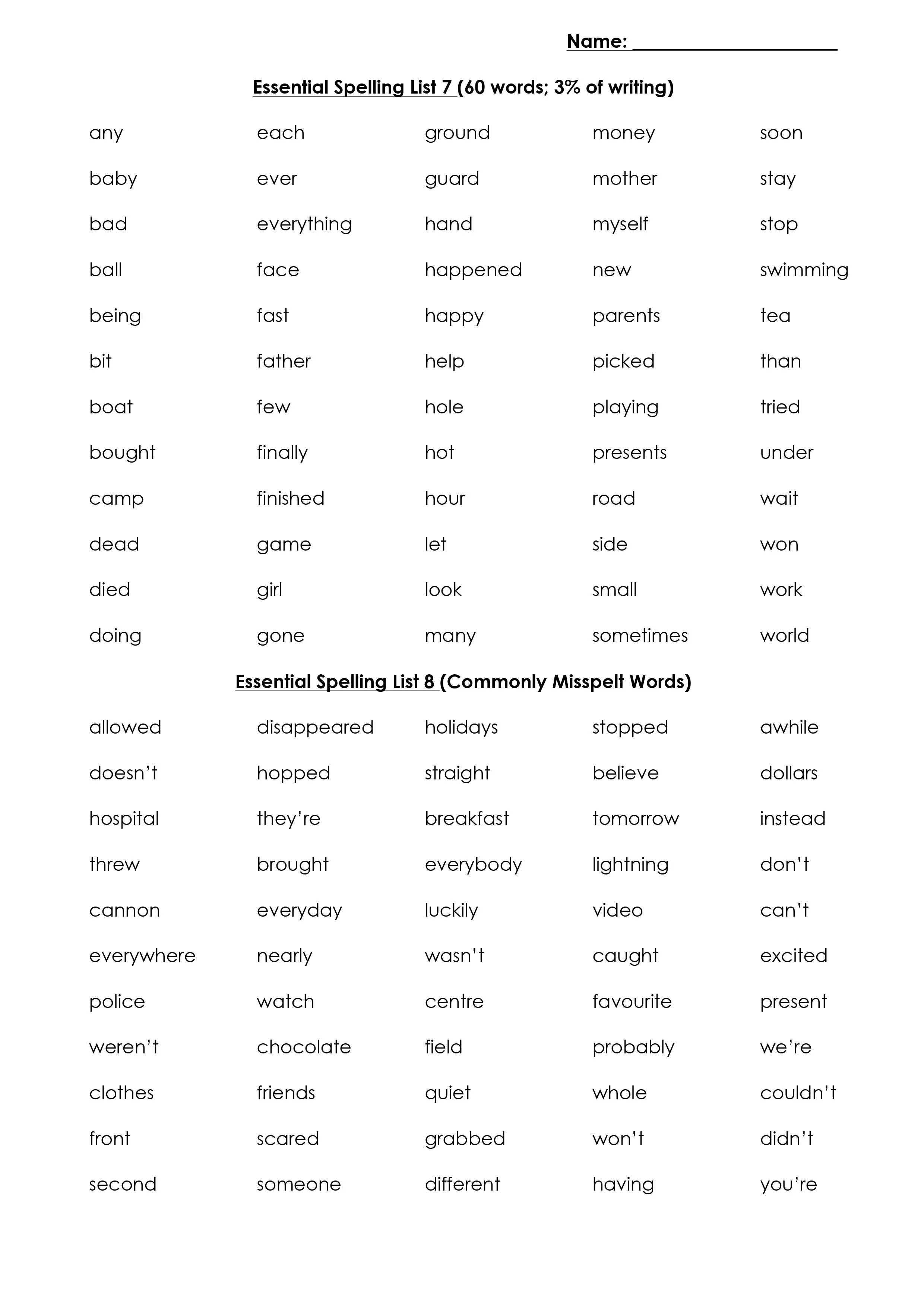 Essential Spelling Pukete School Essential Spelling Pukete School