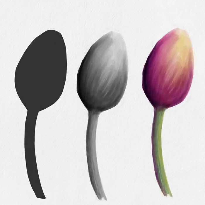 Painting the important shadows in watercolour (so much fun to paint ...