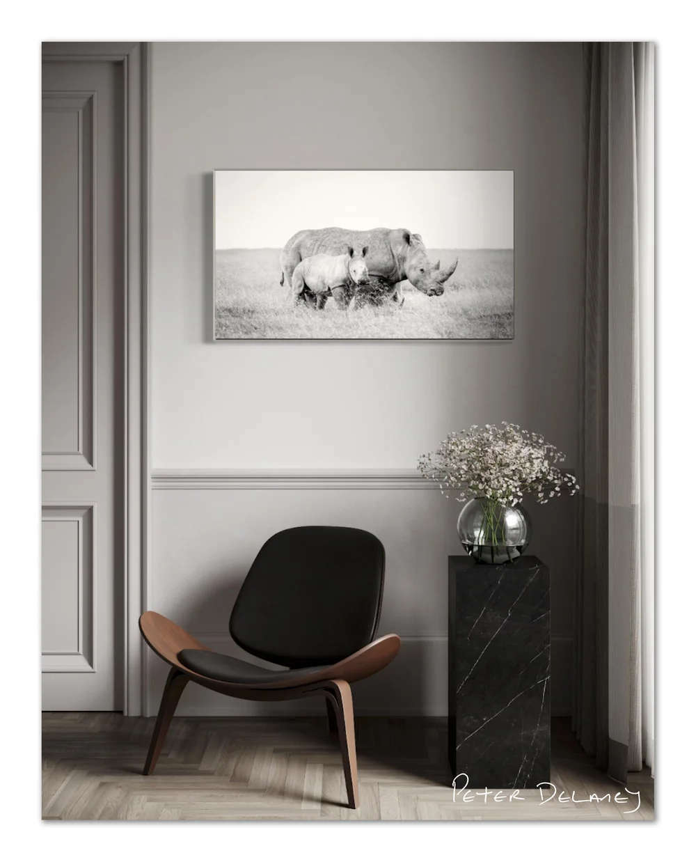 Black & White African Wildlife Art Prints | Peter Delaney
