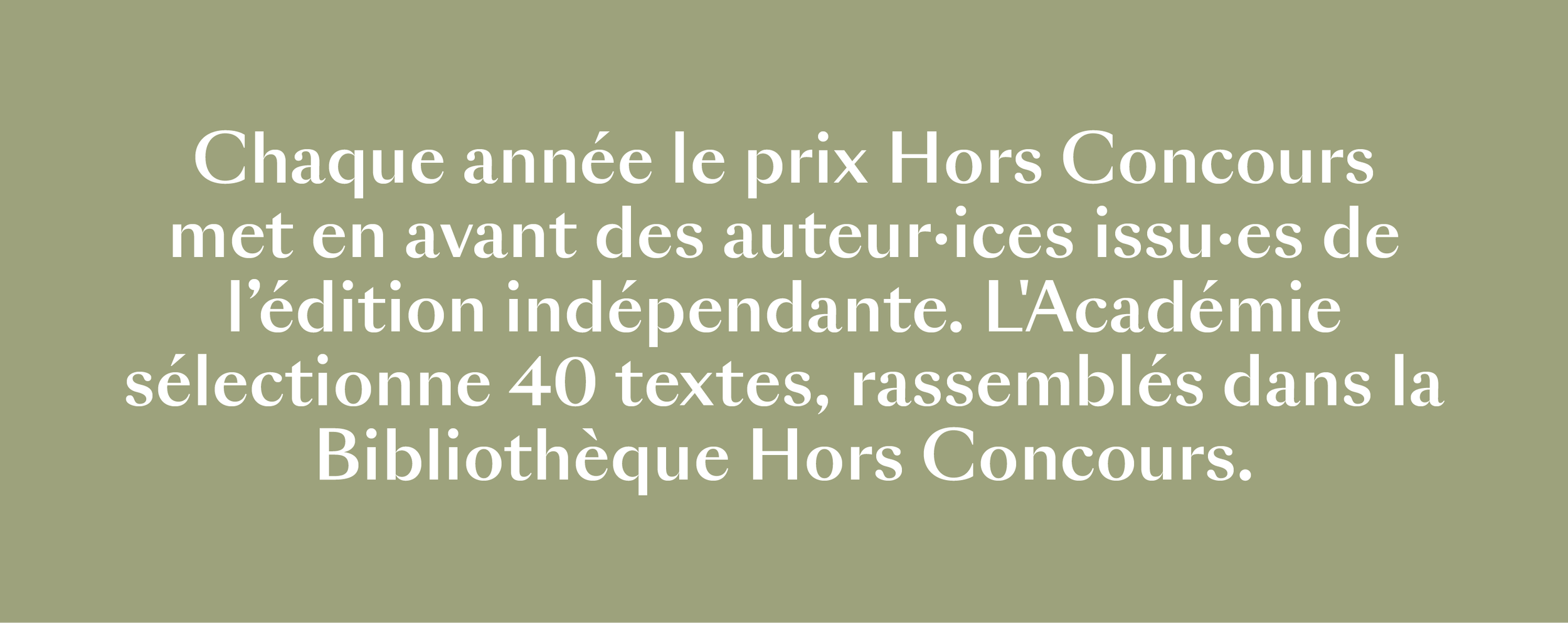 Présentation du Prix — Académie Hors Concours