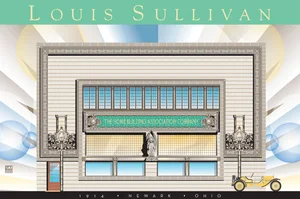 A poster series of the historic Louis Sullivan “Jewel Box” Bank in ...