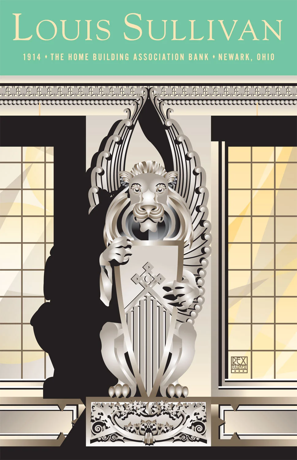 A poster series of the historic Louis Sullivan “Jewel Box” Bank in ...