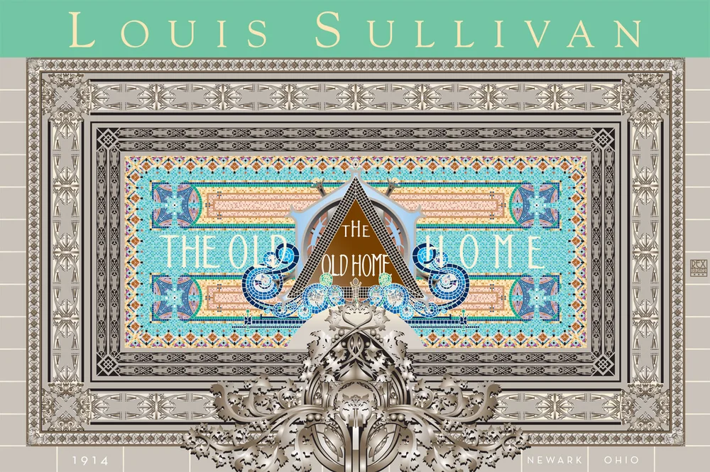 A poster series of the historic Louis Sullivan “Jewel Box” Bank in ...