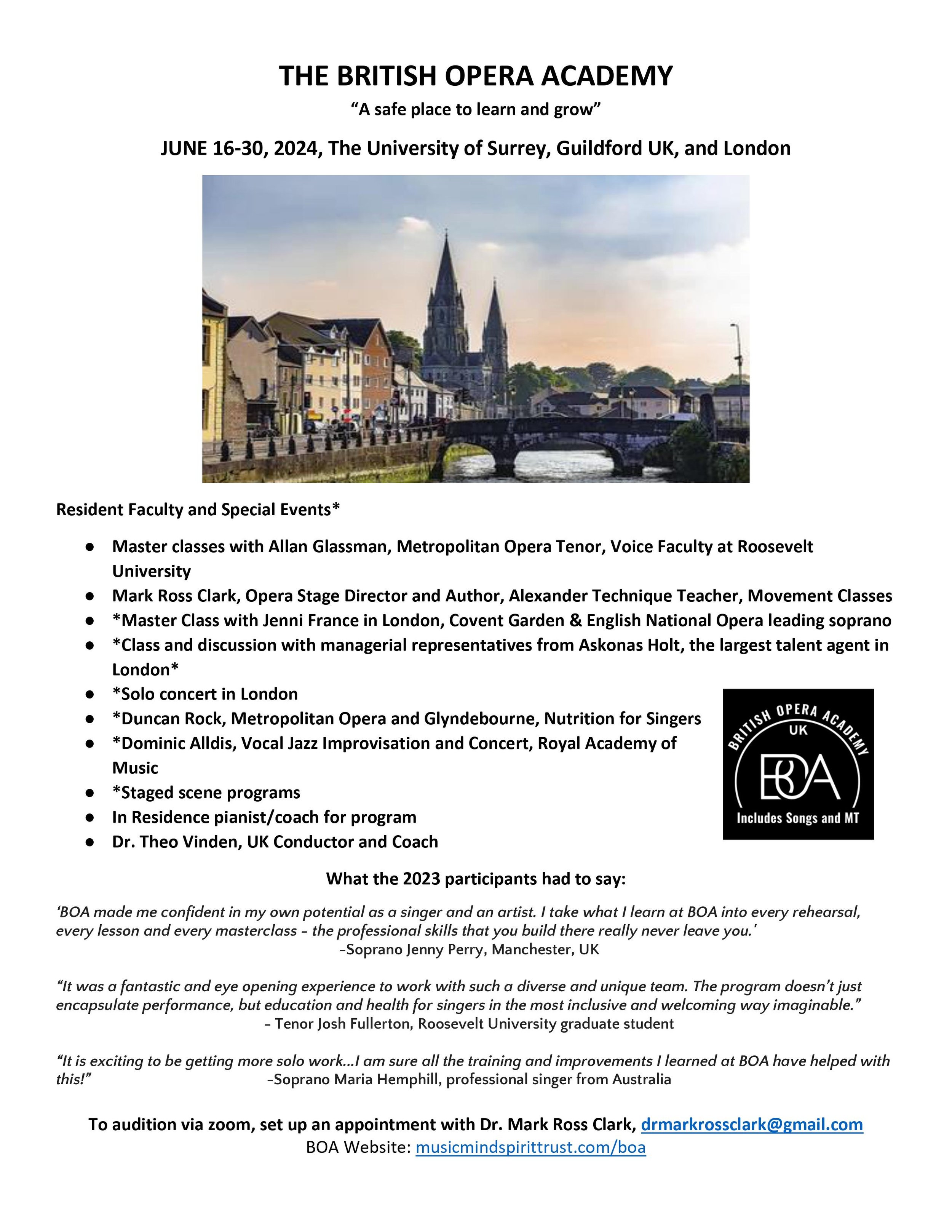 The British Opera Academy UK, 2024 — Music Mind Spirit Trust