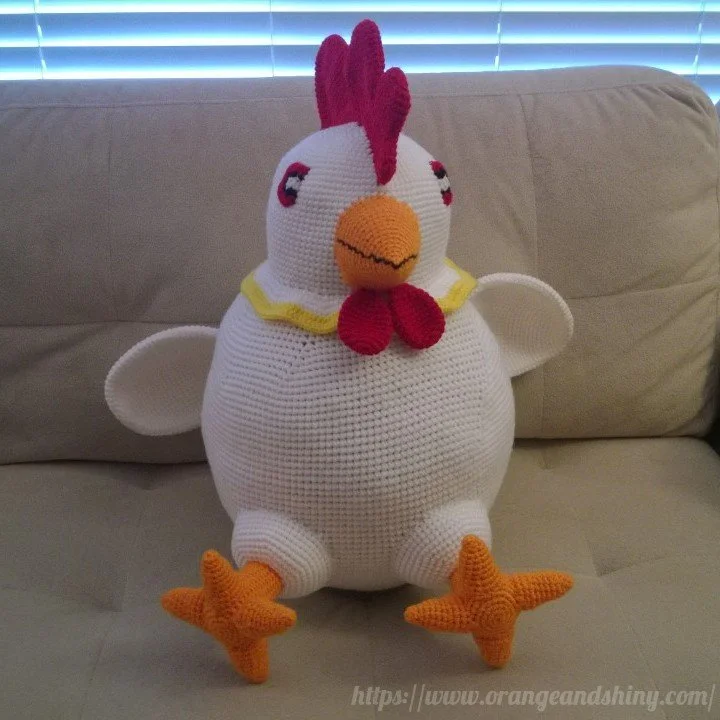 Not a Paper Mache Chicken - Jumbo Size — Orange & Shiny
