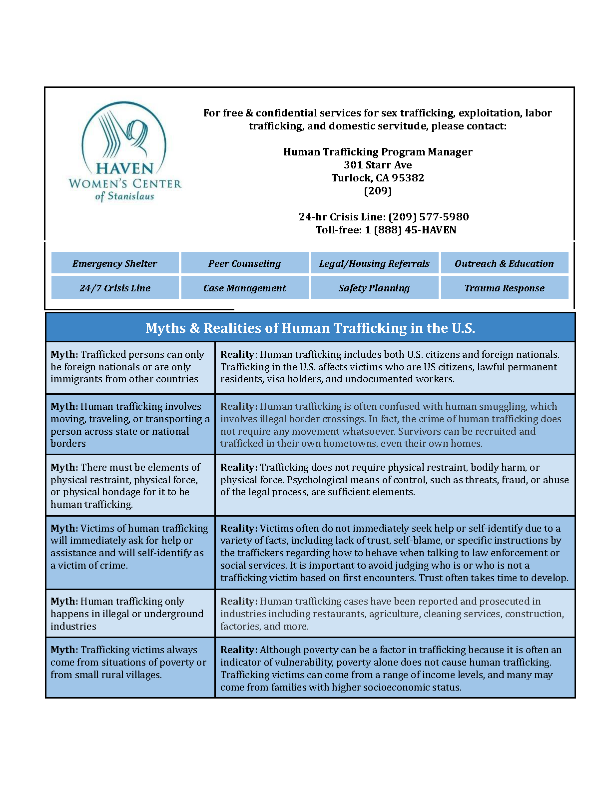 Human Trafficking — HAVEN | Healthy Alternatives to Violent Environments