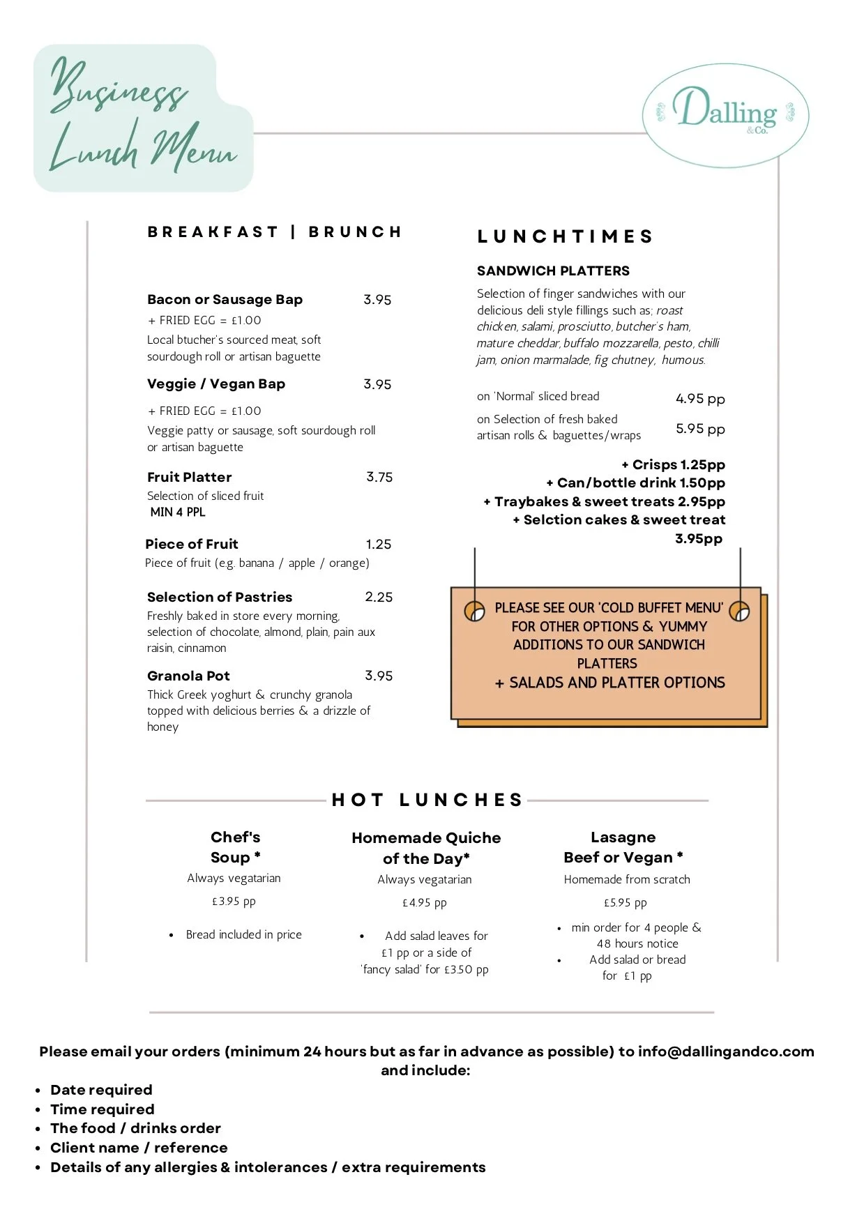 CATERING — Dalling & Co