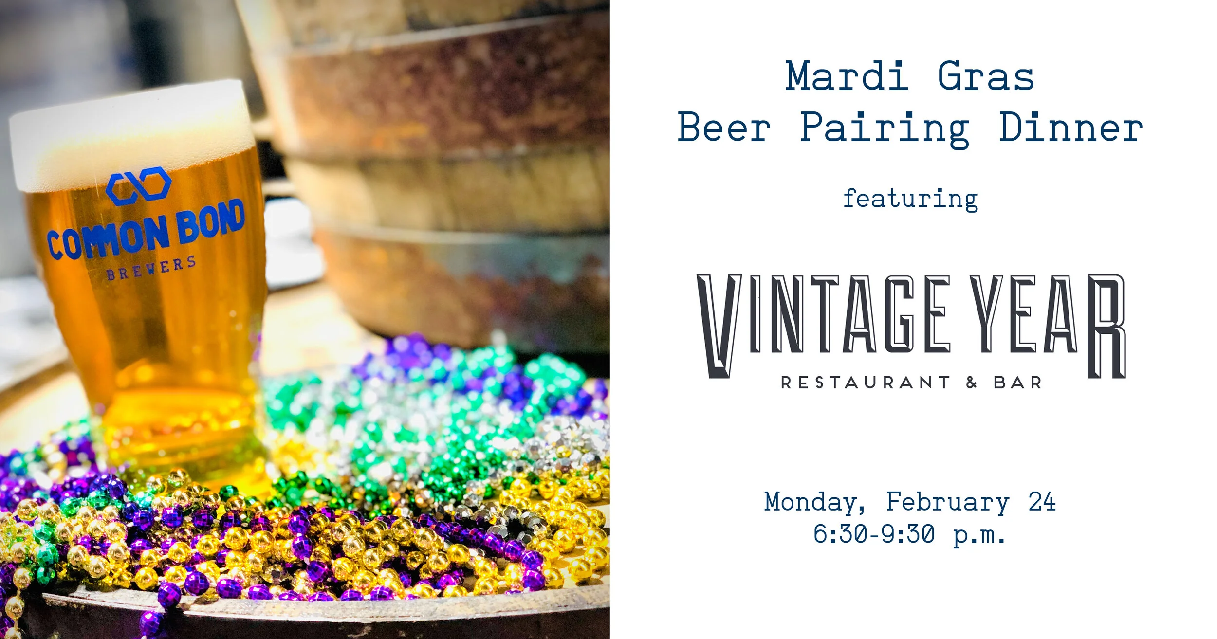 Mardi Gras Beer Pairing Dinner — Common Bond Brewers