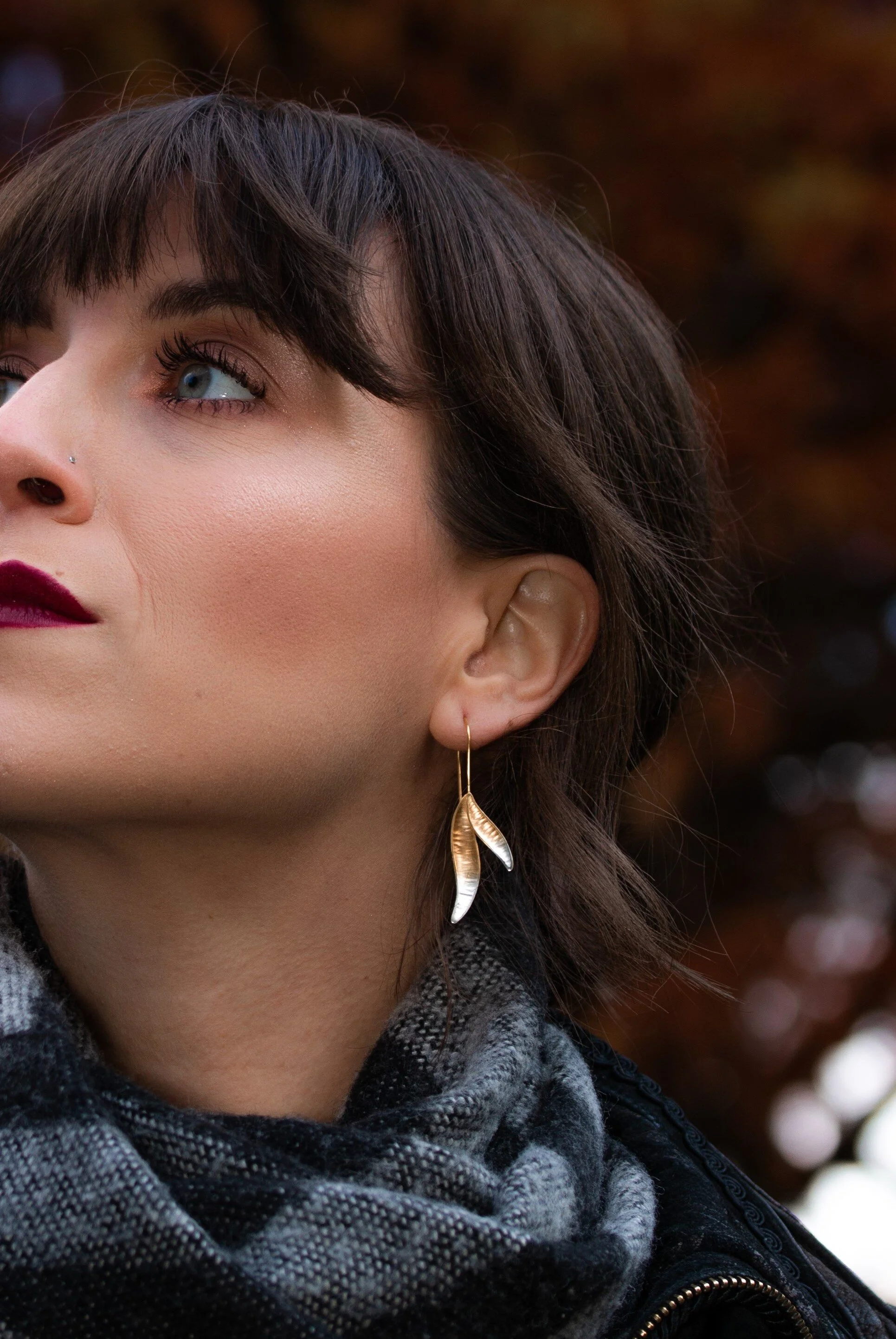 Ombré Ash Leaf Earrings | cathy sutherland jewellery