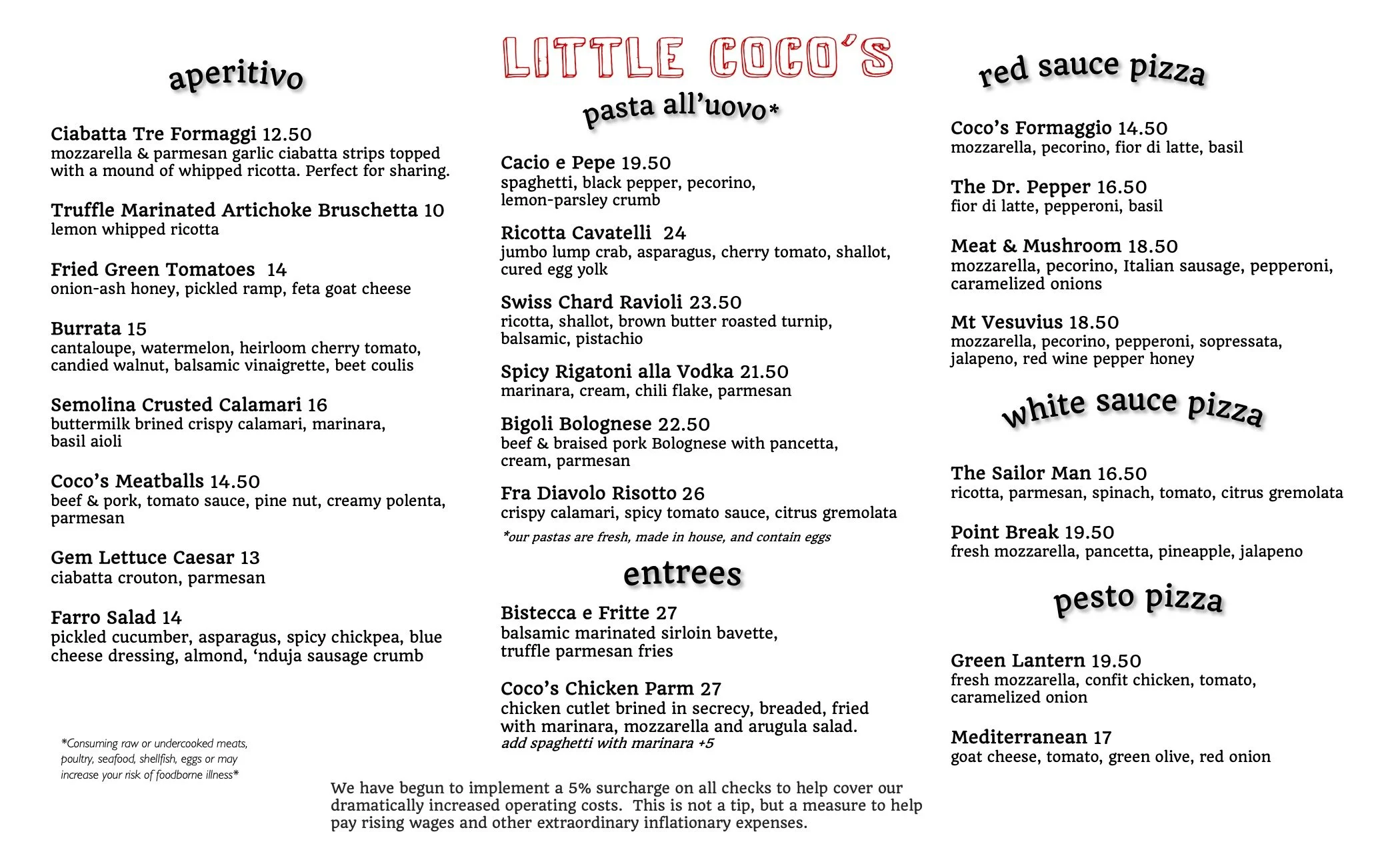Menus — Little Coco's