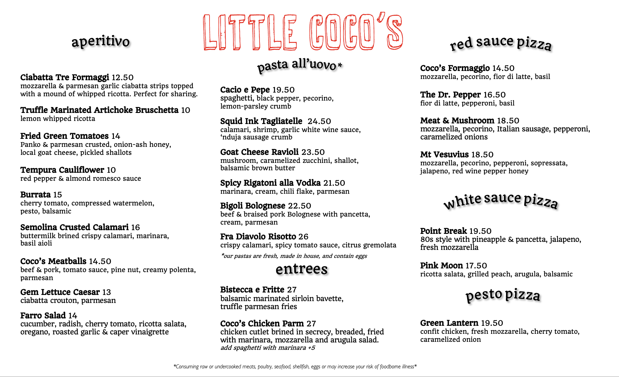 Menus — Little Coco's