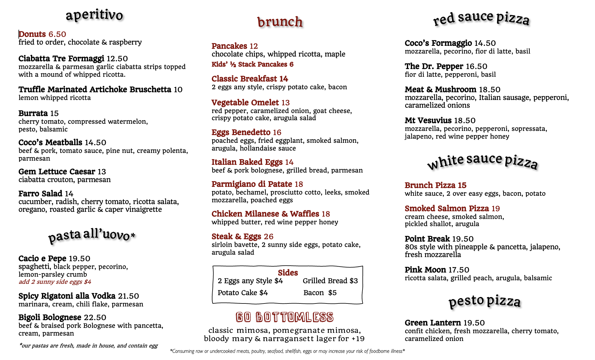 Menus — Little Coco's