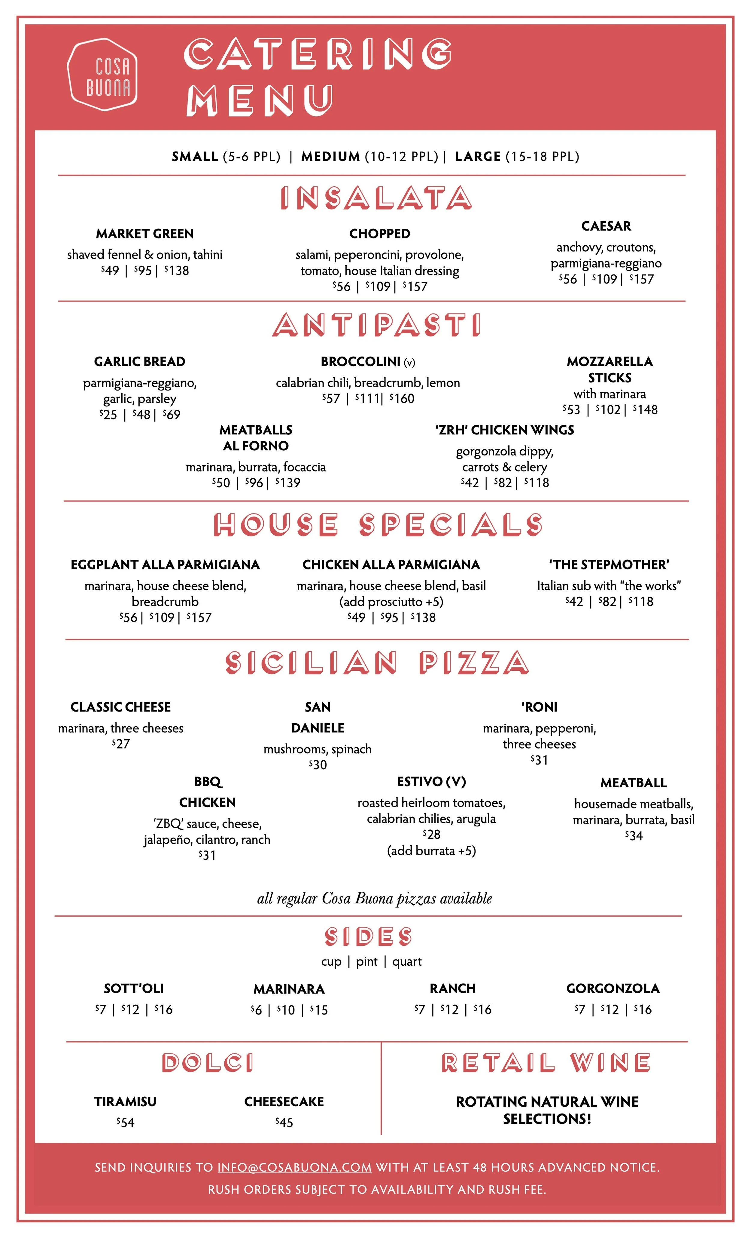 Parties + Catering — Cosa Buona