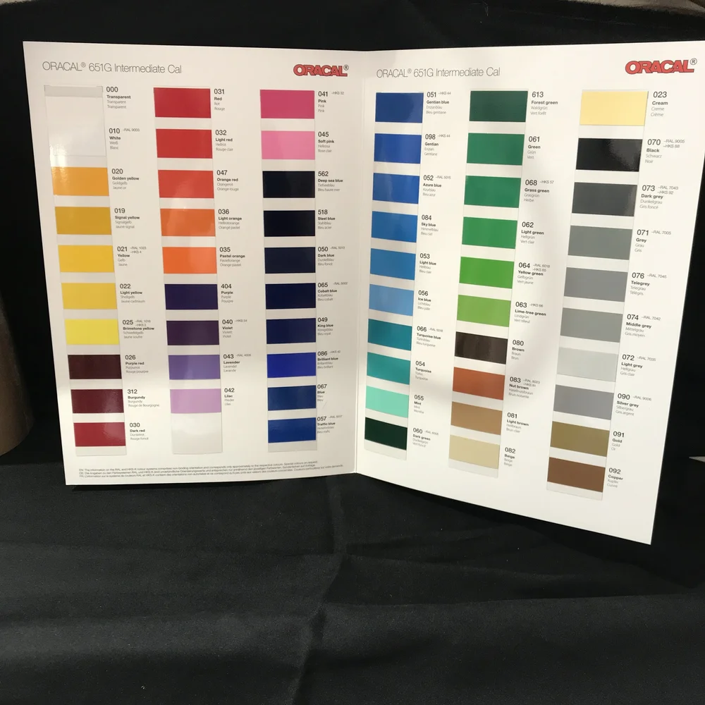 Oracal Vinyl Color Chart