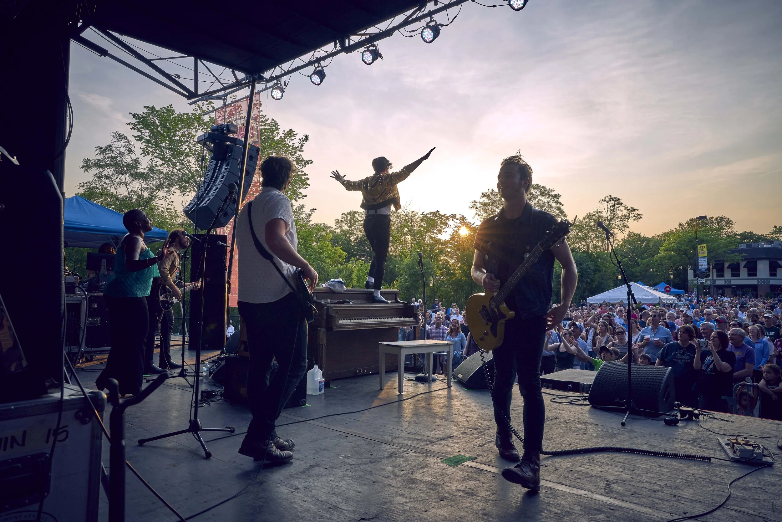 Singers On Stage From Behind