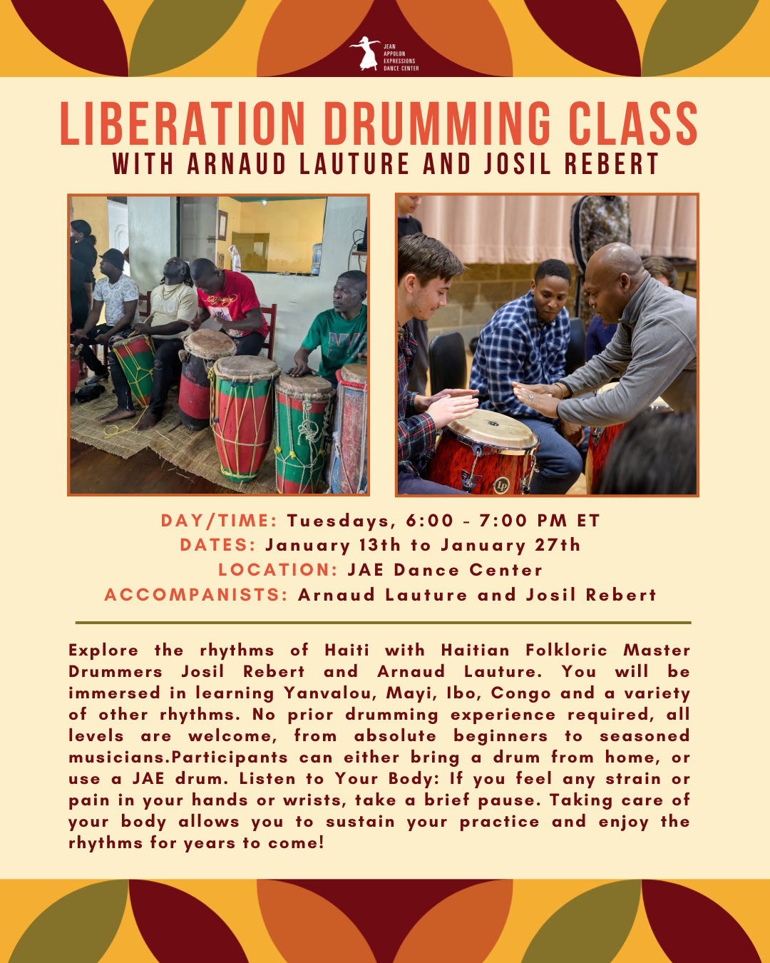 Liberation Drumming Class — Jean Appolon Expressions