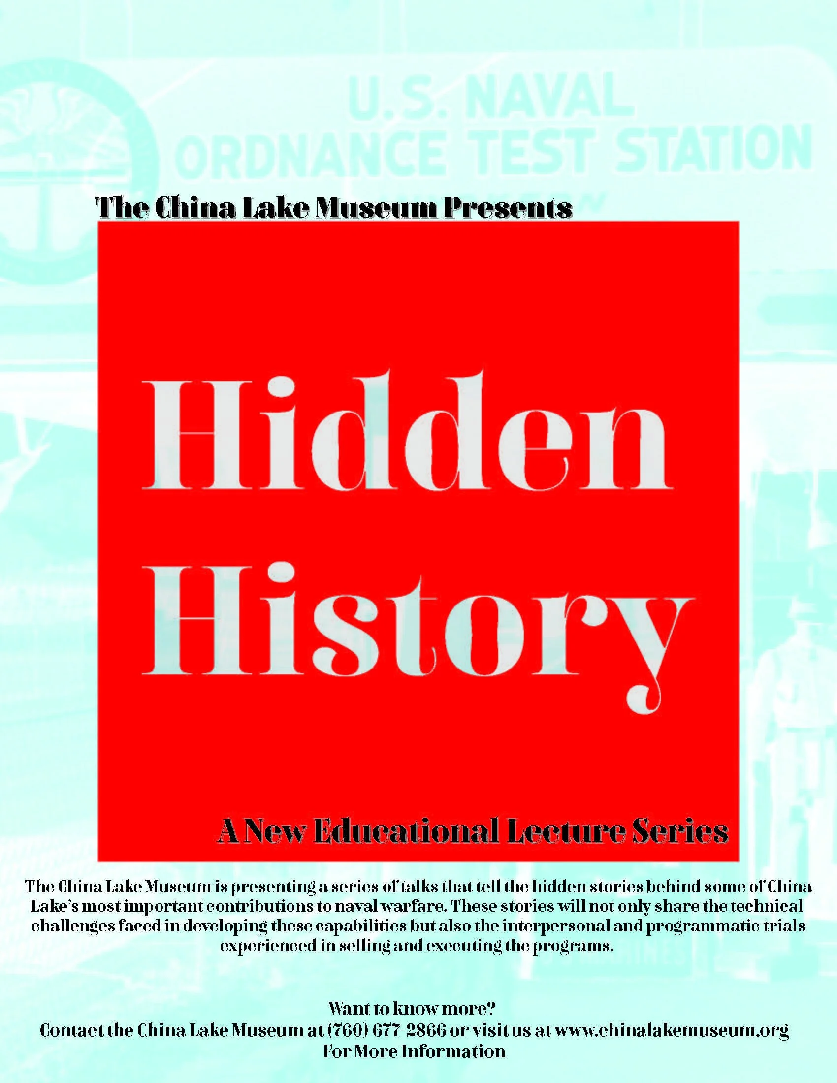Hidden History: Lecture Series — China Lake Museum Foundation