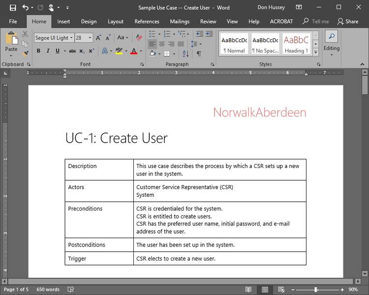 Working with Use Cases: Materials — NorwalkAberdeen
