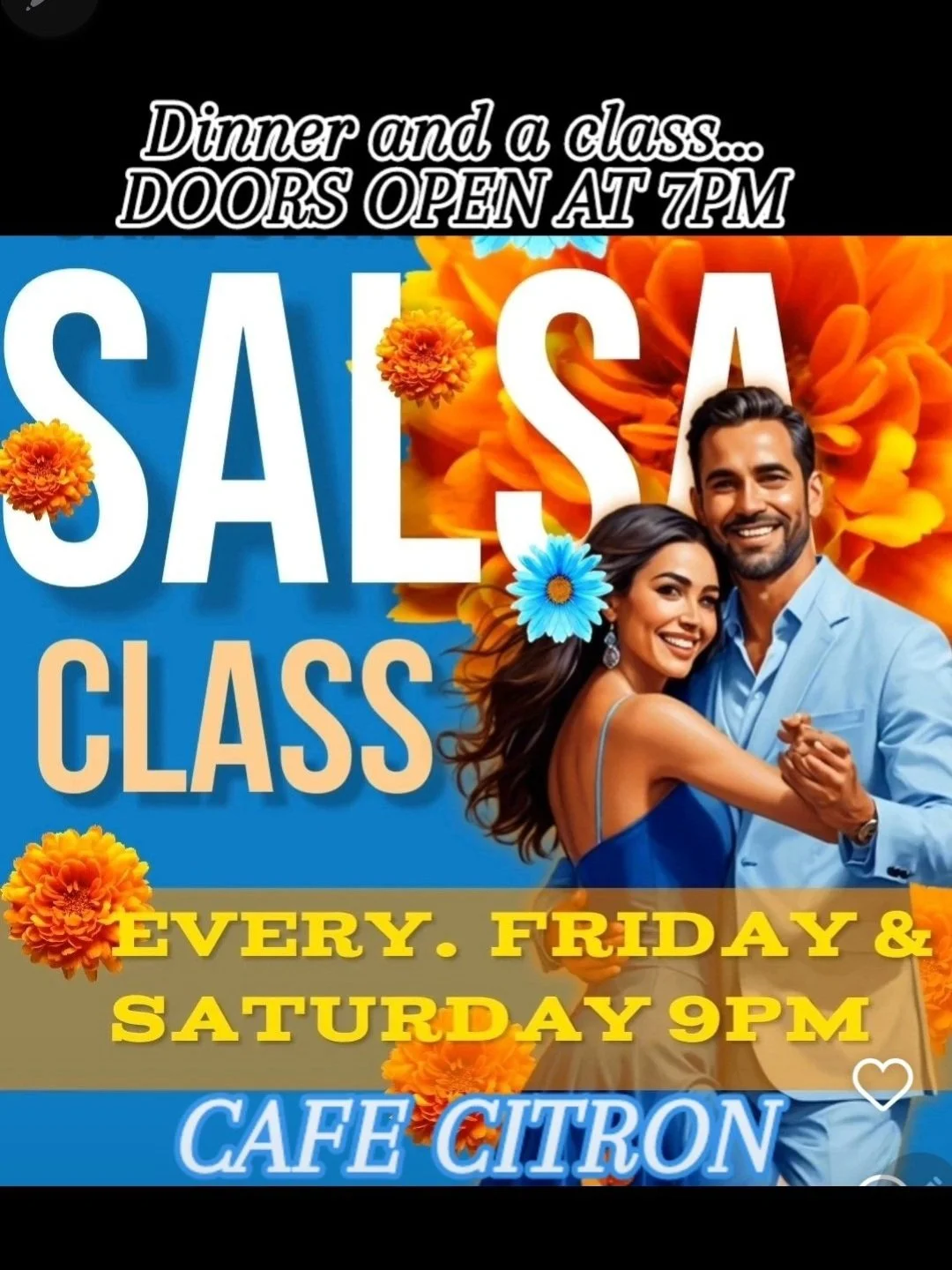 salsa classes in washington dc friday and saturday 9pm — Cafe Citron