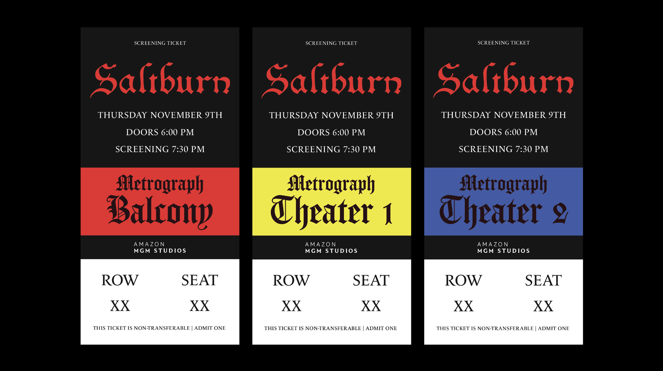 Saltburn Premiere Graphics — tara nielsen