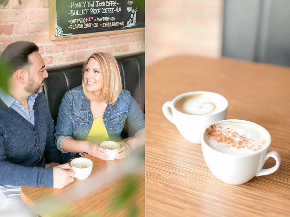 Anna & Leo | Coffee Shop and Lakefront Engagement Session — Megan ...