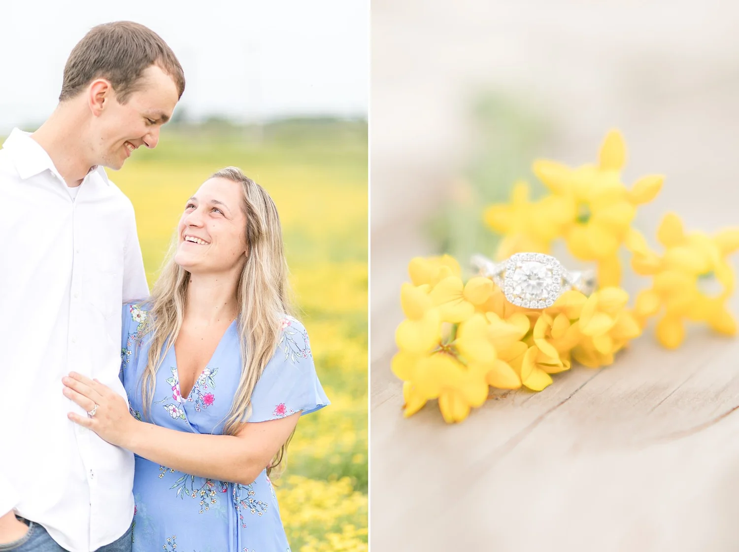 Jamie & Jake | Wildflower Field and Indiana Dunes Engagement Session ...