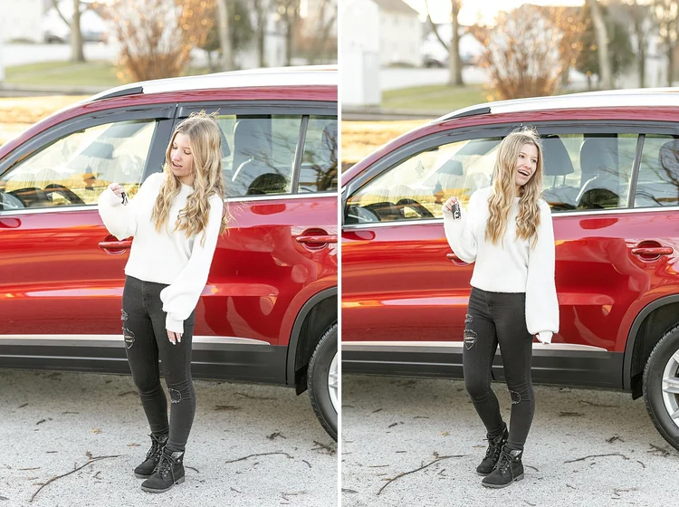Livi's Sweet 16th Birthday Surprise Car Portrait Session in Beecher ...