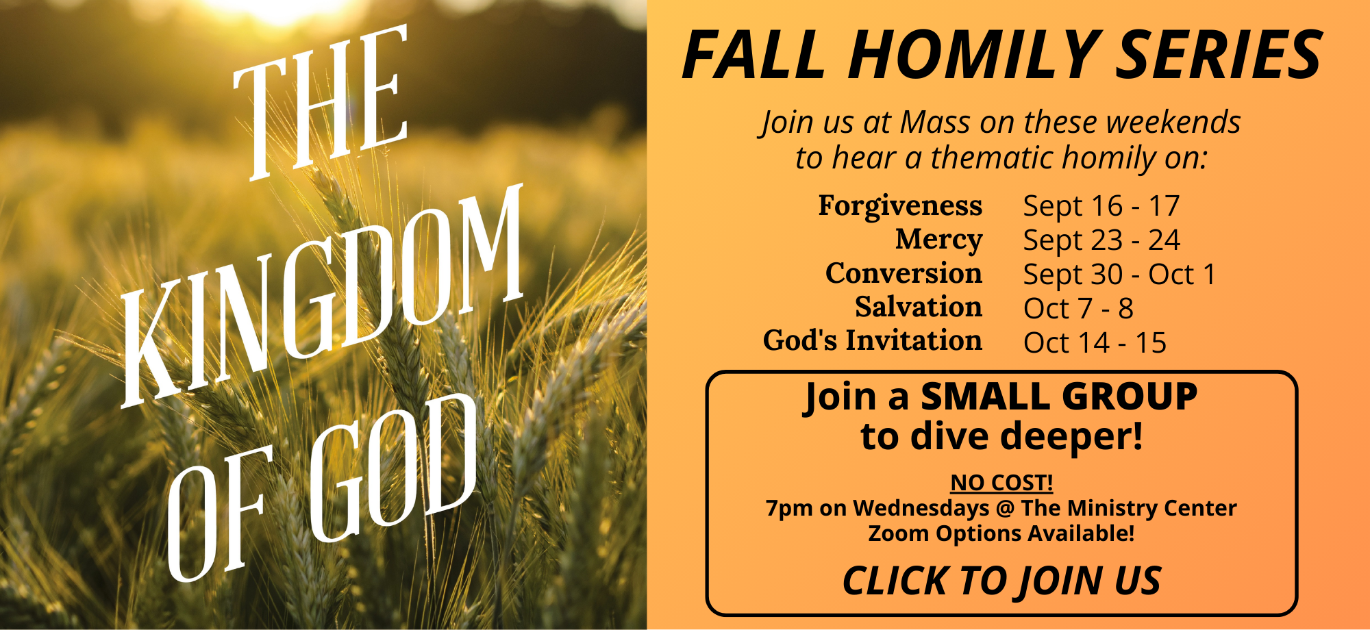 Fall Homily Series "The Kingdom of God" — St. Francis de Sales Catholic ...