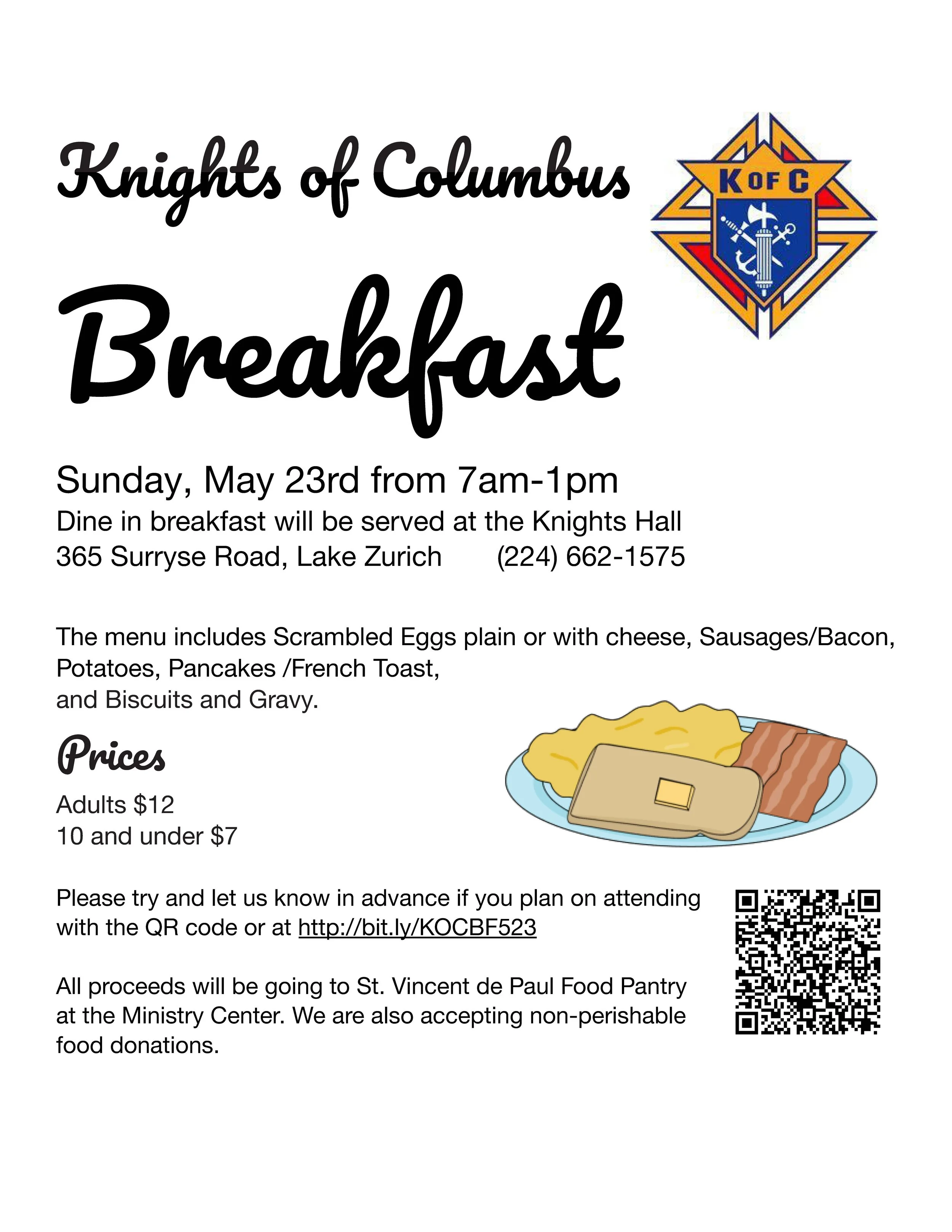 Knights of Columbus | Knights Breakfast — St. Francis de Sales Catholic ...
