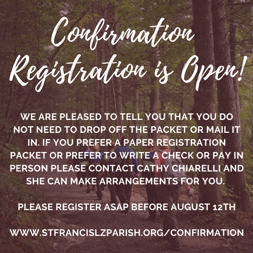 Confirmation — Virtual Bulletin — St. Francis de Sales Catholic Parish