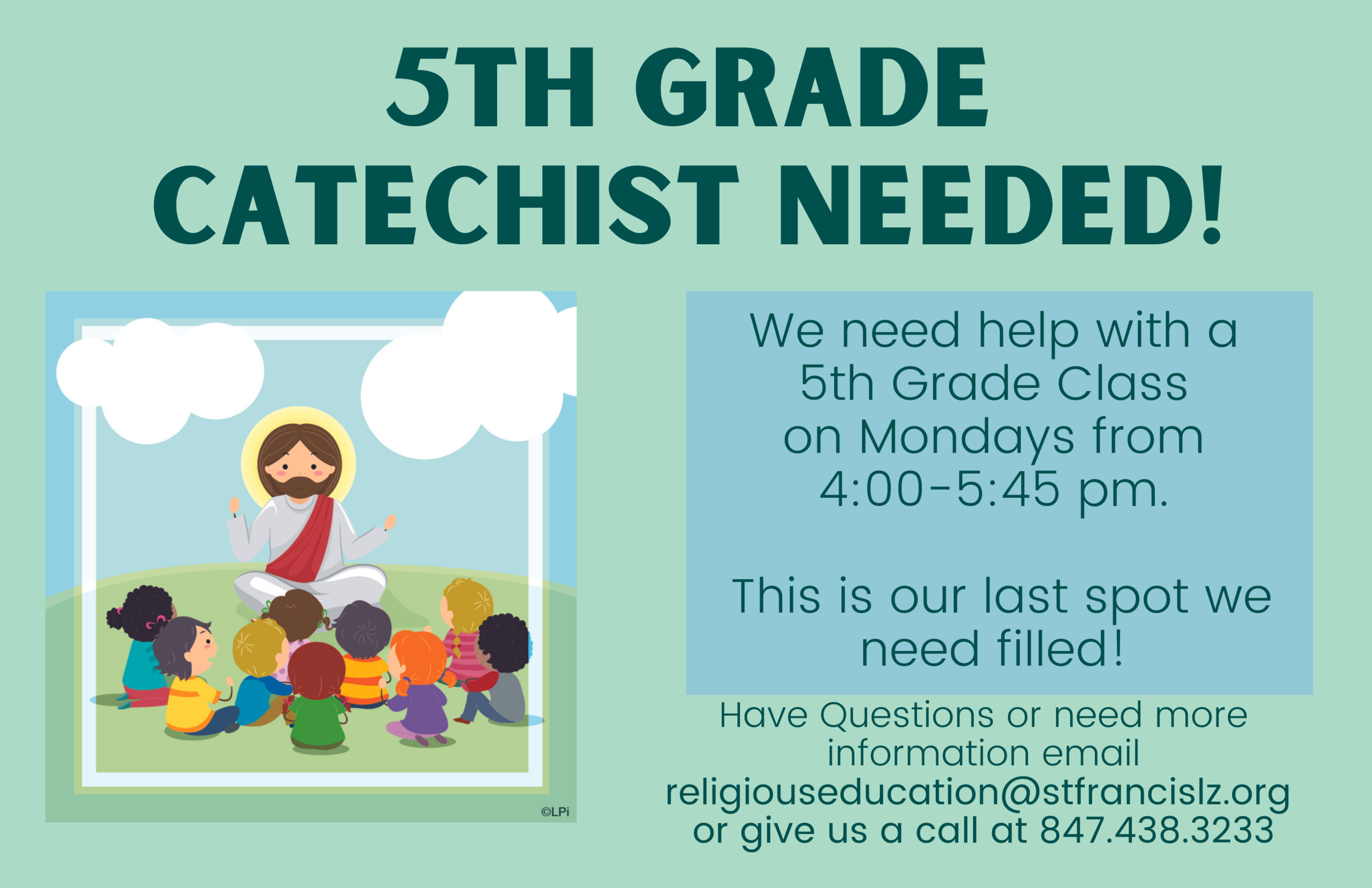 Catechists Needed! — St. Francis de Sales Catholic Parish